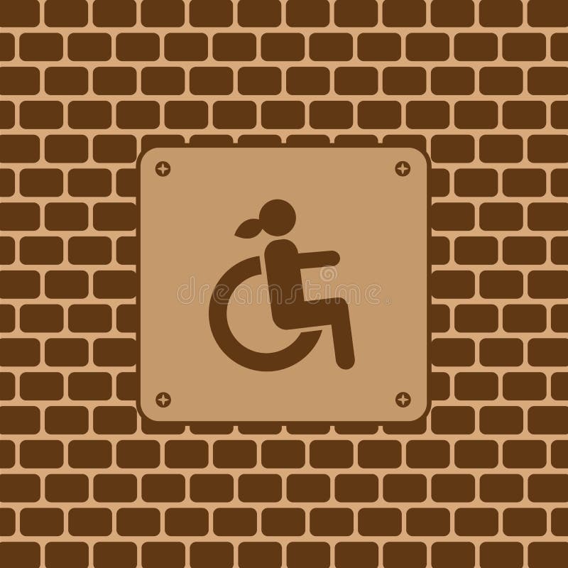 Vector Disabled Woman Restroom Sign Stock Vector - Illustration of life ...