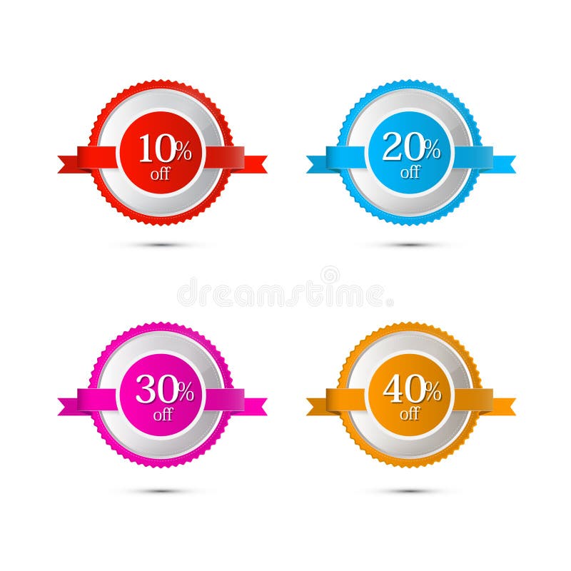 Vector Discount Stickers, Labels Stock Vector - Illustration of ...