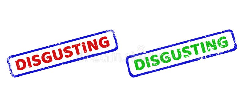 DISGUSTING Bicolor Rough Rectangular Seals with Rubber Styles Stock ...