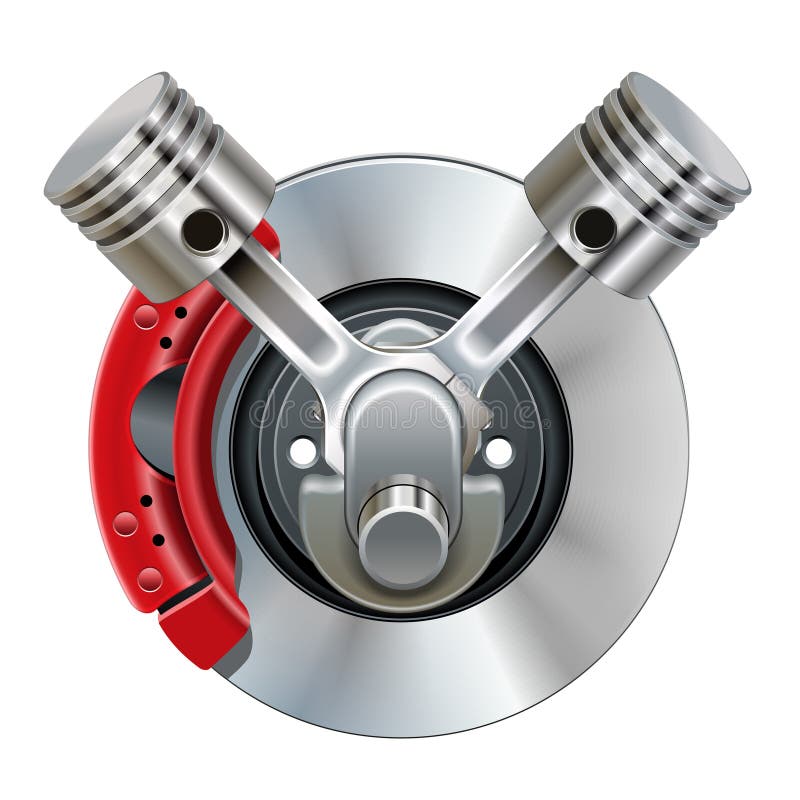 Vector Brake Fluid with Disk Brake Stock Vector - Illustration of gray ...