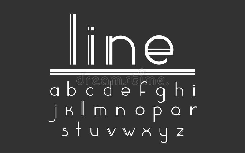 Modern Double Line Display Vector Font and Alphabet Stock Vector ...