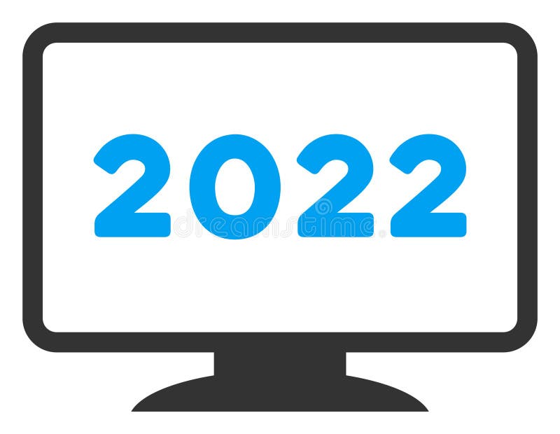 2022 Display Vector Flat Icon Stock Illustration - Illustration of year ...