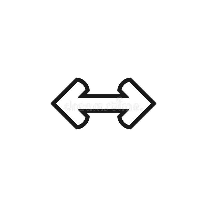 Vector Distance Icon. Two Opposite Horizontal Arrows Isolated on White ...