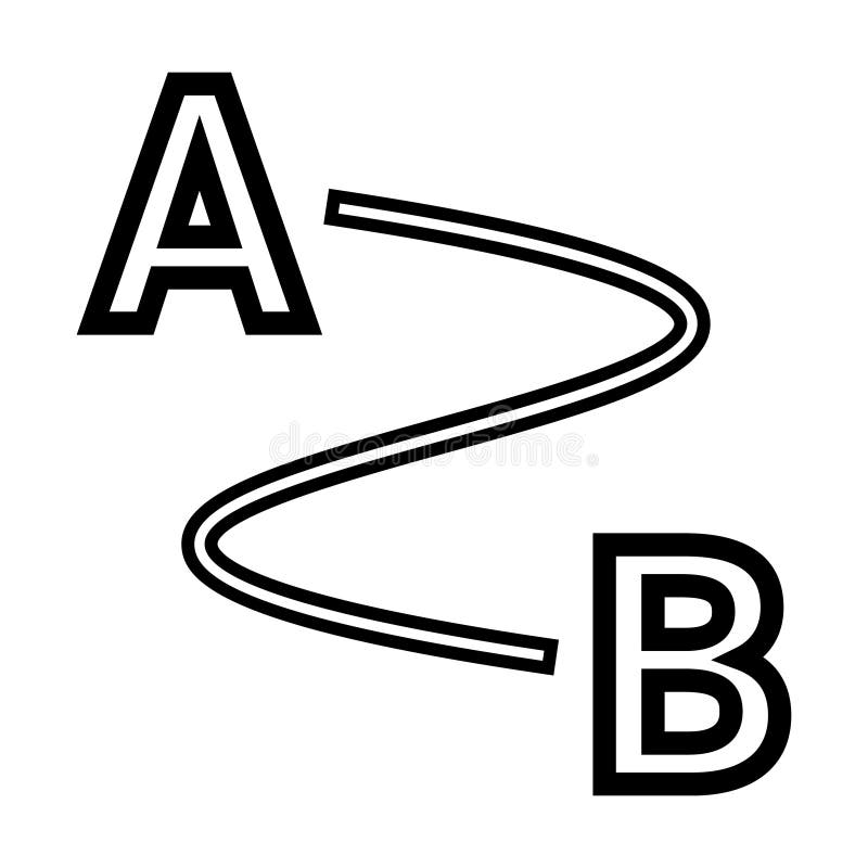 Distance Line Icon, Navigation Route, Map Pointer Stock Vector ...