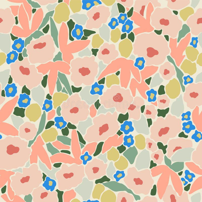 Vector Ditsy Flower Illustration Seamless Repeat Pattern Stock Vector ...