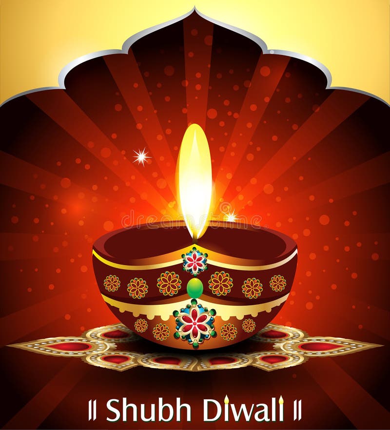Vector Diwali Background with Rangoli Stock Vector - Illustration of ...