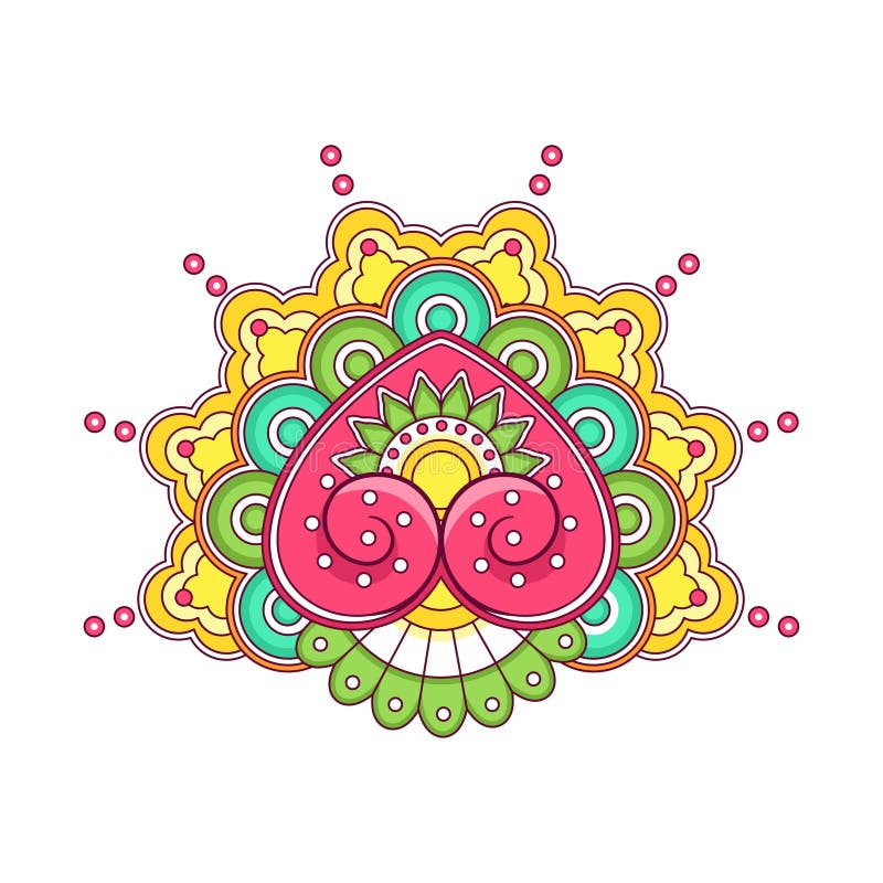 Vector Diwali Cute Rangoli Mandala Illustration Isolated Stock Vector ...
