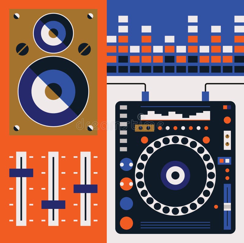 Vector dj background stock vector. Illustration of flat - 135167967