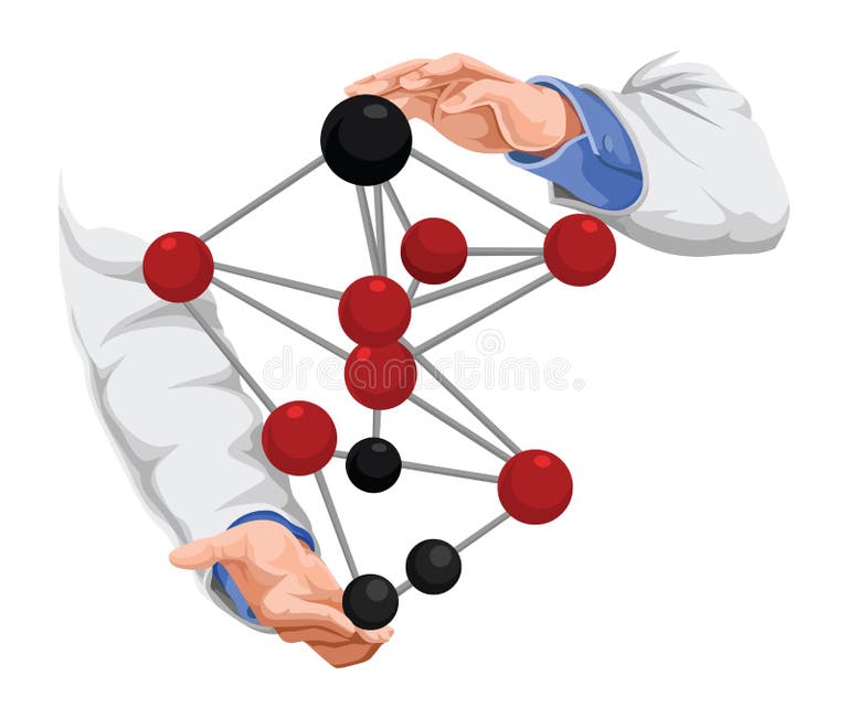 Vector of Doctor`s Hand with Molecule Structure Stock Vector ...