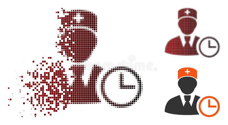 Dissolving Pixel Halftone Doctor Time Icon Stock Vector - Illustration ...