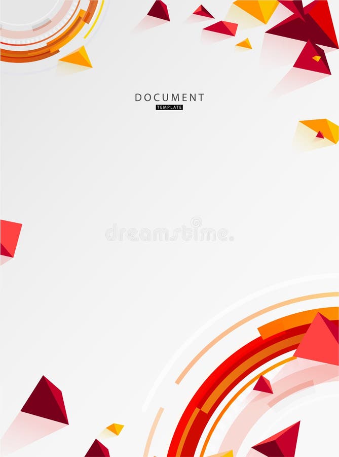 Vector Document Design Template with Abstract Polygonal Objects Stock ...