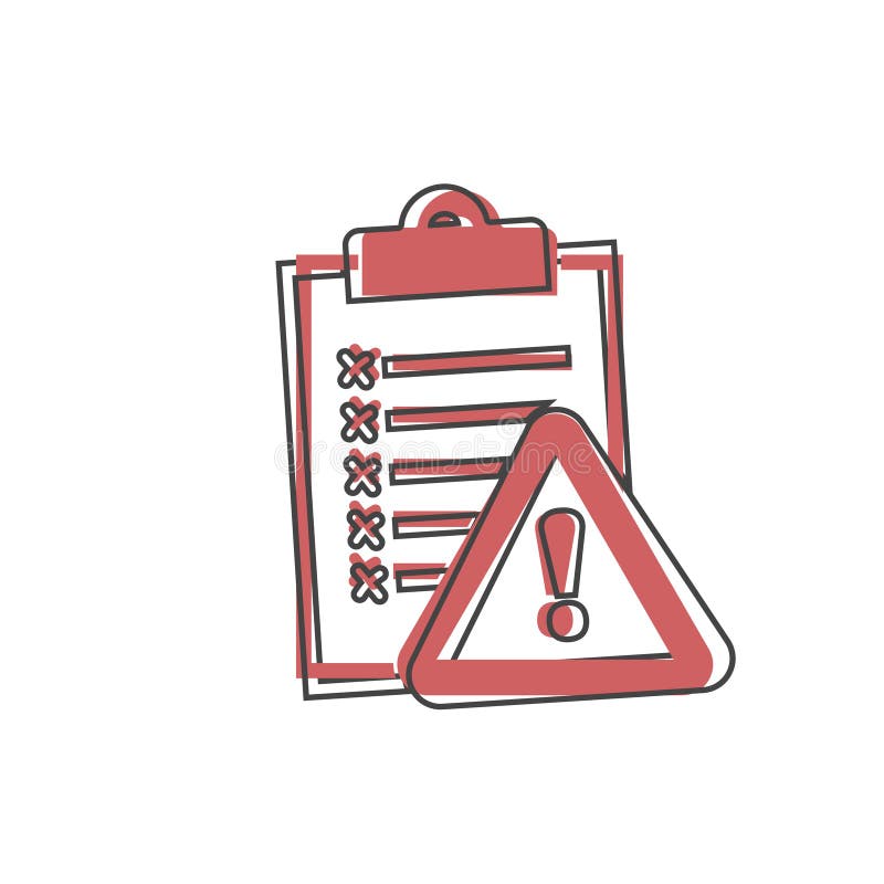 Vector Document Error Icon on Cartoon Style on White Isolated ...
