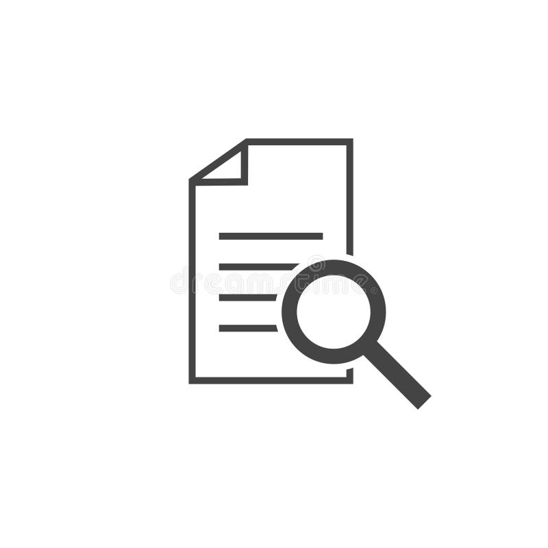 Vector Document Icon and Magnifier. File Search Icon. Document ...