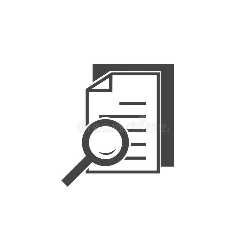 Vector Document Icon and Magnifier. File Search Icon. Document ...