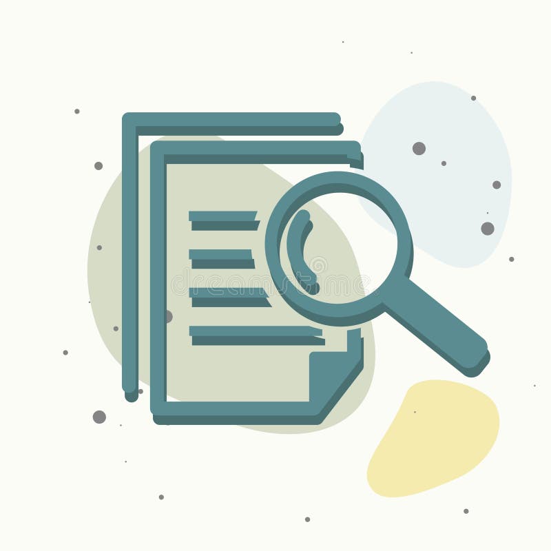 Vector Document Icon and Magnifier. Document Verification Symbol on ...