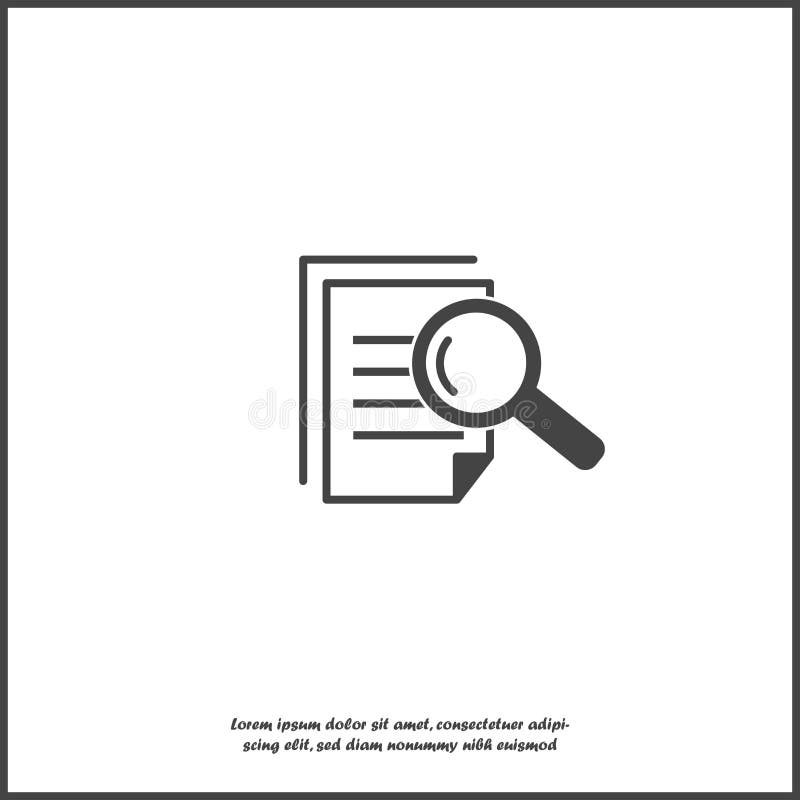 Vector Document Icon and Magnifier. Document Verification Symbol on ...