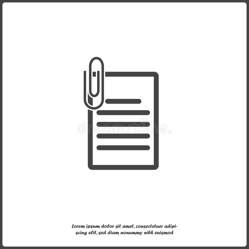 Vector Document Icon and Paper Clip. Business Document Icon Stock ...