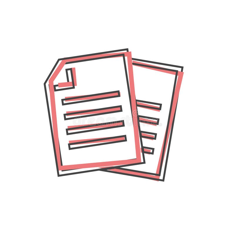 Vector Document Icon. Document Verification Symbol on Cartoon Style on ...