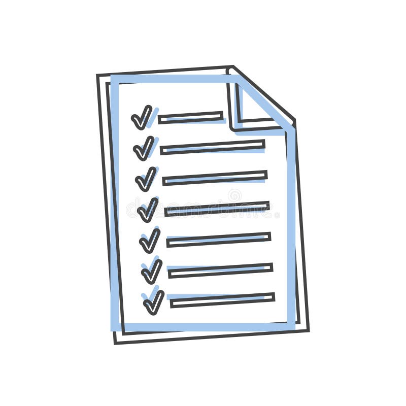 Vector Document Icon. Document Verification Symbol Cartoon Style on ...