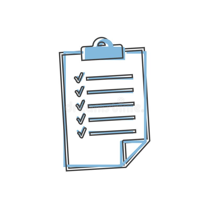 Vector Document Icon. Document Verification Symbol Cartoon Style on ...