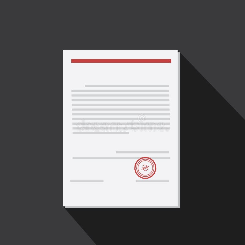 Vector of Document with Long Shadow Style Stock Illustration ...