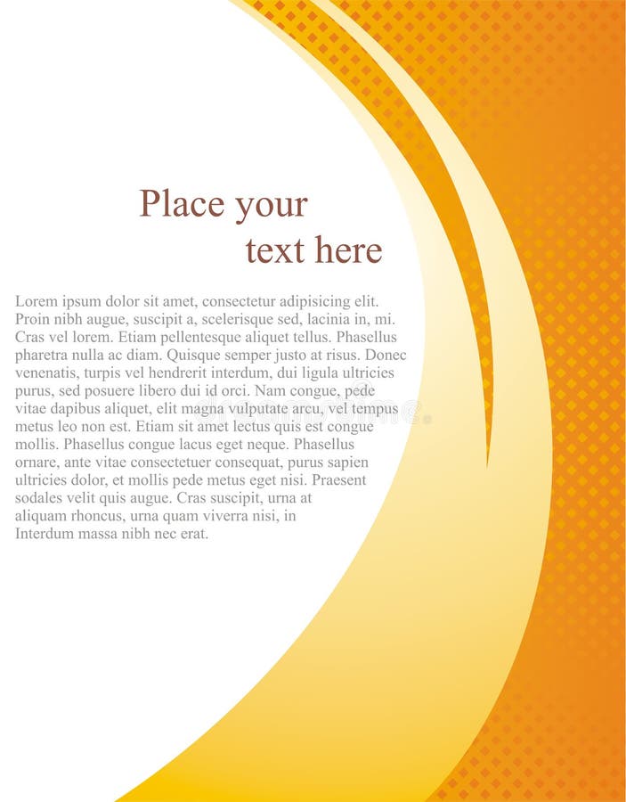 Document Page Template with White Background and Abstract Orange Wave ...