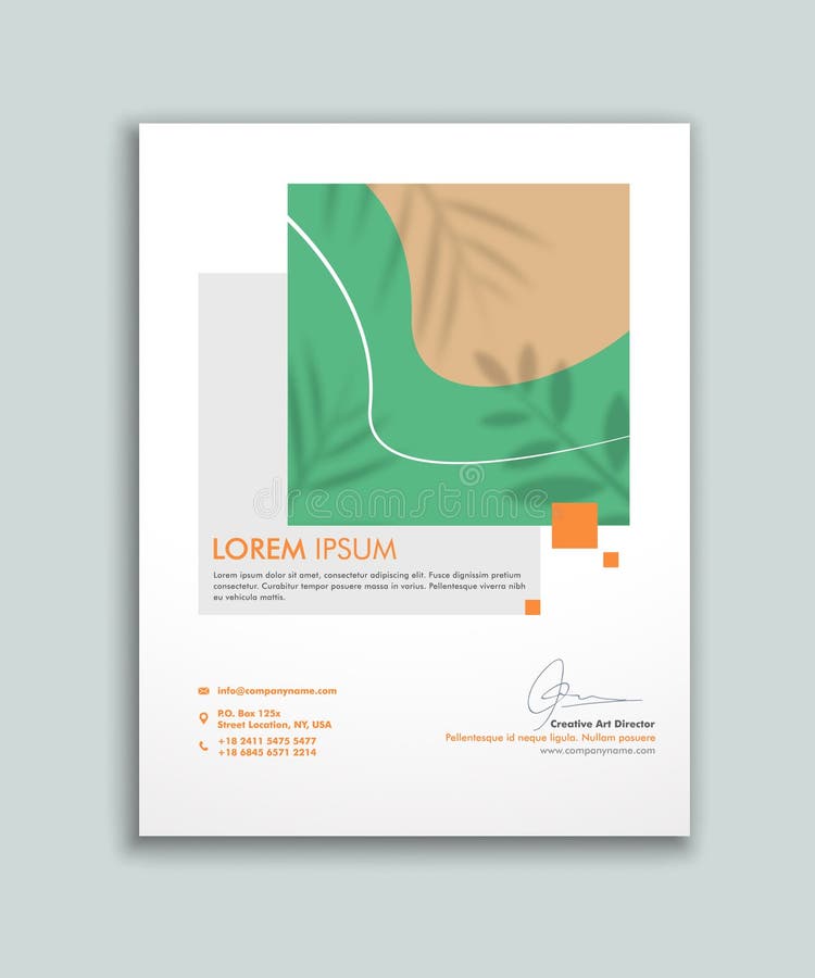 Vector Document Template. Stylish Document Presentation Sheet Stock ...