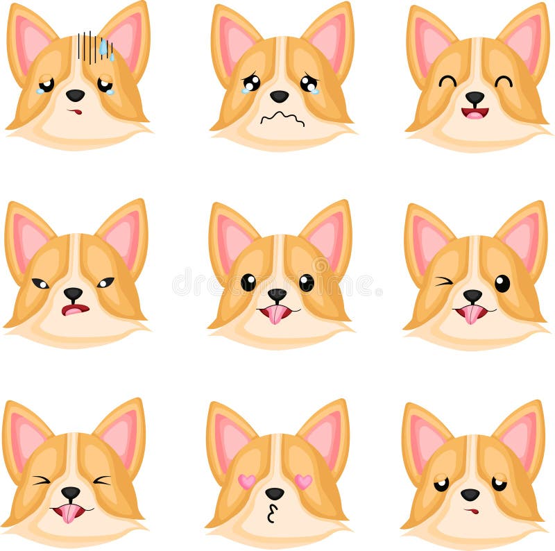 Vector dog emotion head stock vector. Illustration of vector - 276275221