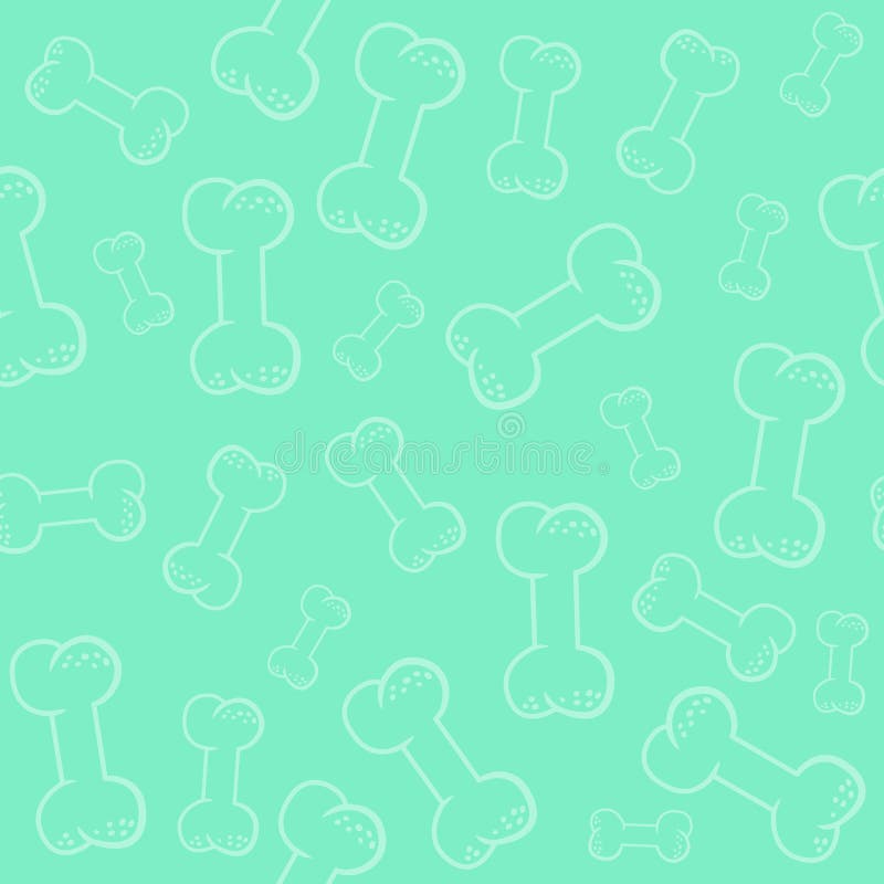 Vector Dog Funny Seamless Pattern Background with Bones. Contour ...