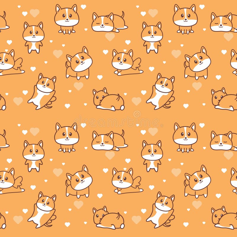 Cute Dog Pattern Vector Background Animal Stock Vector - Illustration ...