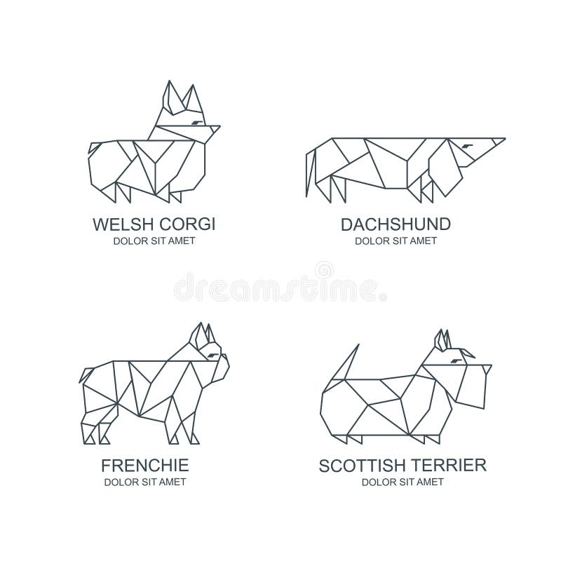 Geometric Line Animal Dogs Stock Illustrations – 64 Geometric Line ...