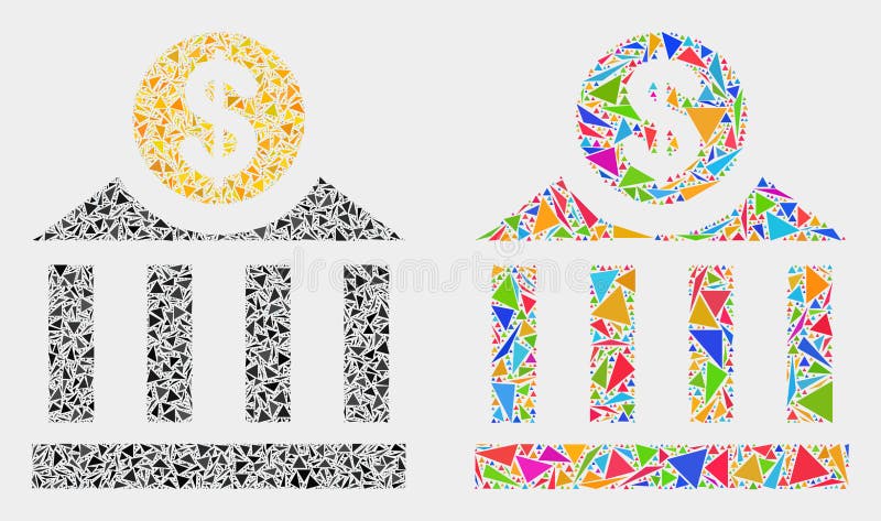 Vector Dollar Bank Mosaic Icon of Triangle Elements Stock Vector ...