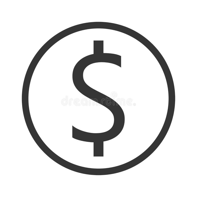 Vector Dollar Icon Isolated Stock Illustration - Illustration of round ...