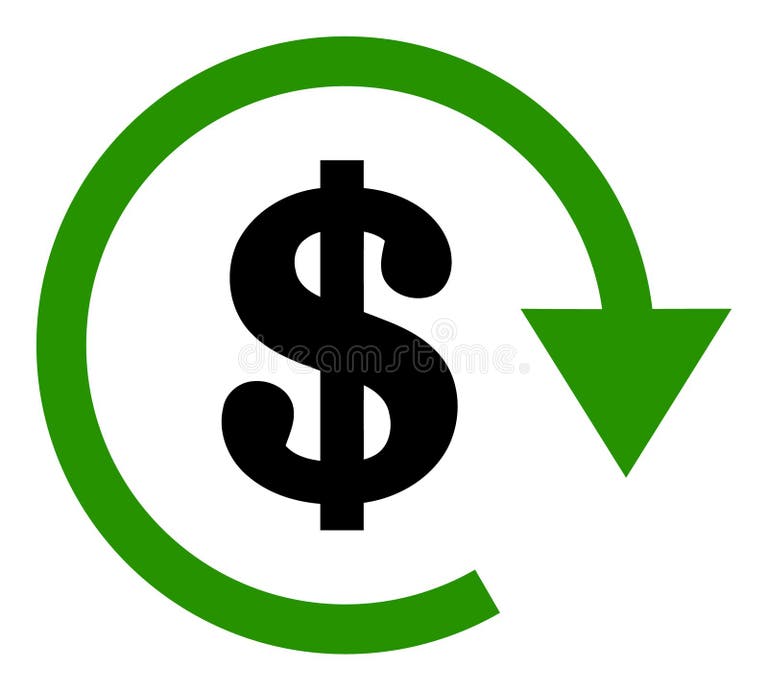 Vector Dollar Repay Flat Icon Illustration Stock Vector - Illustration ...