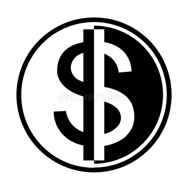 Vector dollar sign stock vector. Illustration of coin - 136913295