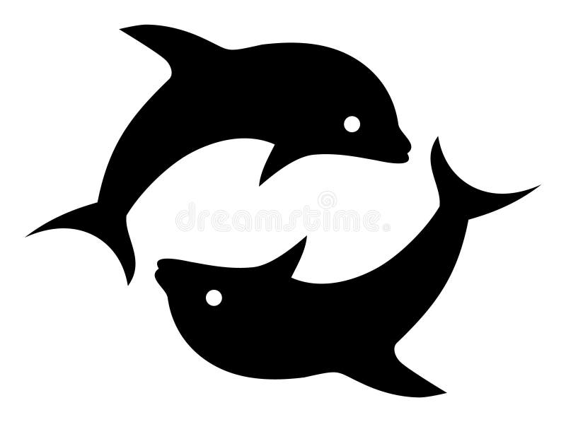 Vector Dolphin Pair Flat Icon Symbol Stock Vector - Illustration of ...
