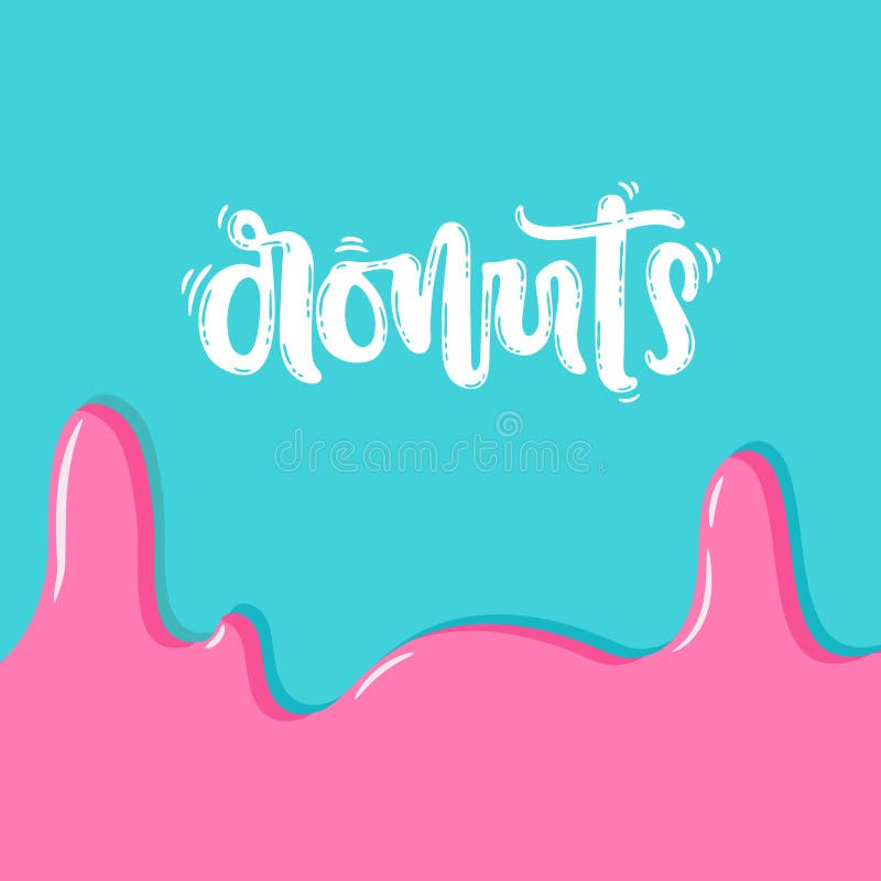 Donuts Lettering Typography Art Type for Label. Stock Vector ...