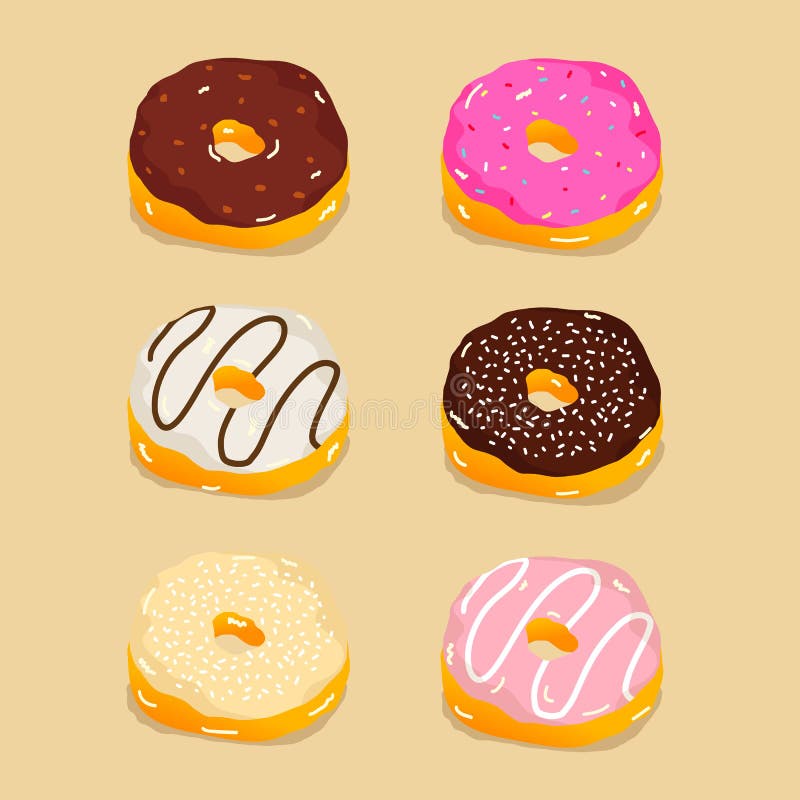 Vector donuts set stock vector. Illustration of vector - 233704434
