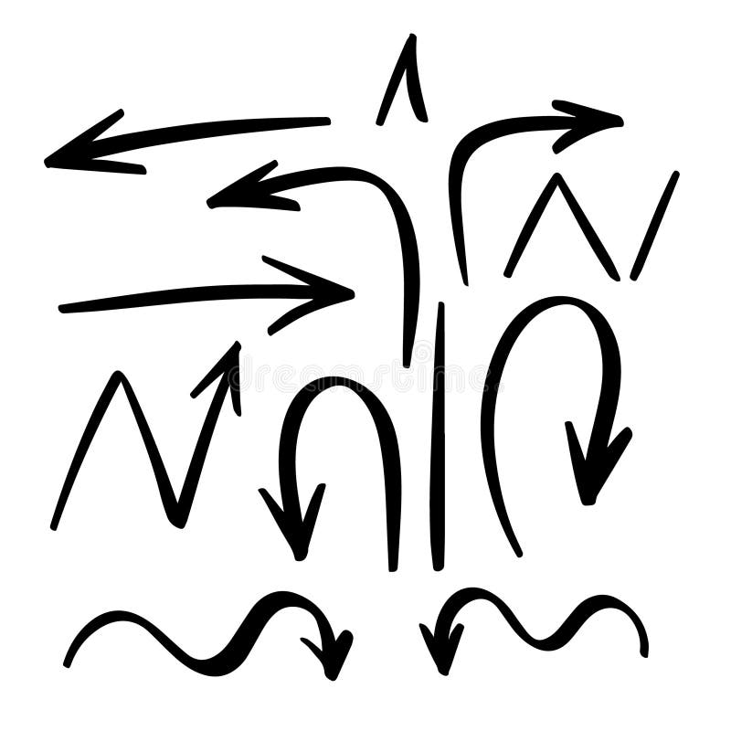 Vector Doodle Arrow Set Hand Drawn Stock Illustration - Illustration of ...