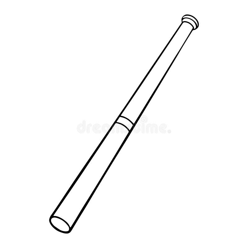 Vector Doodle Baseball Bat, Line Drawing by Hand, Sketch Stock Vector ...