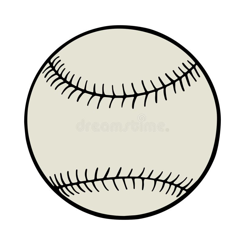 Vector Doodle Baseball Icon on White Background Stock Vector ...