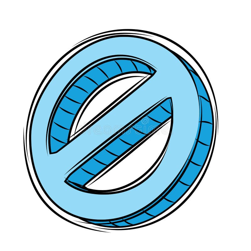 Vector Doodle of Blue Stop or Warning Icon Stock Vector - Illustration ...