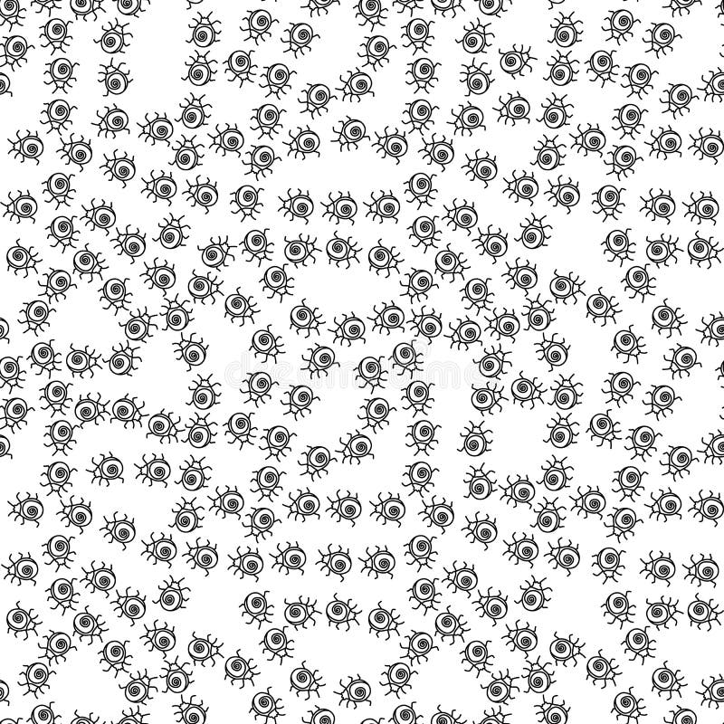 Vector Doodle Bugs in Black and White Seamless Repeat Pattern Stock Vector - Illustration of ...