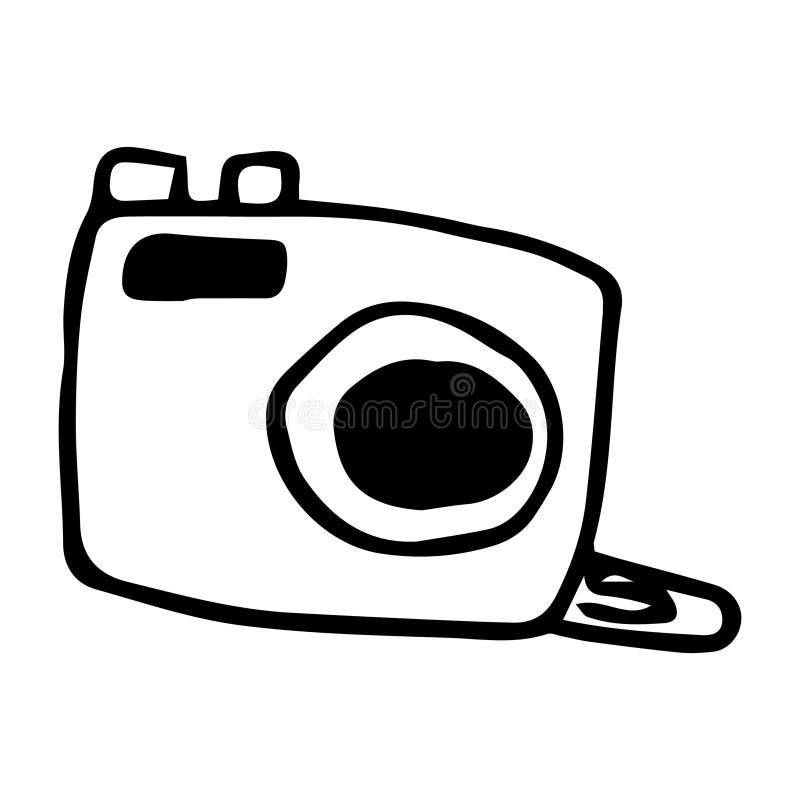 Vector Doodle Camera Element on White Background. Stock Vector ...