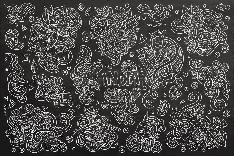 India Chalk Board Background Stock Vector - Illustration of emblem ...