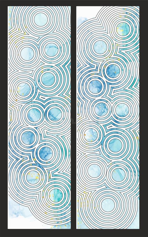 Doodle Circle Water Texture Vertical Border Vector Coreldraw X16 Cdr ...