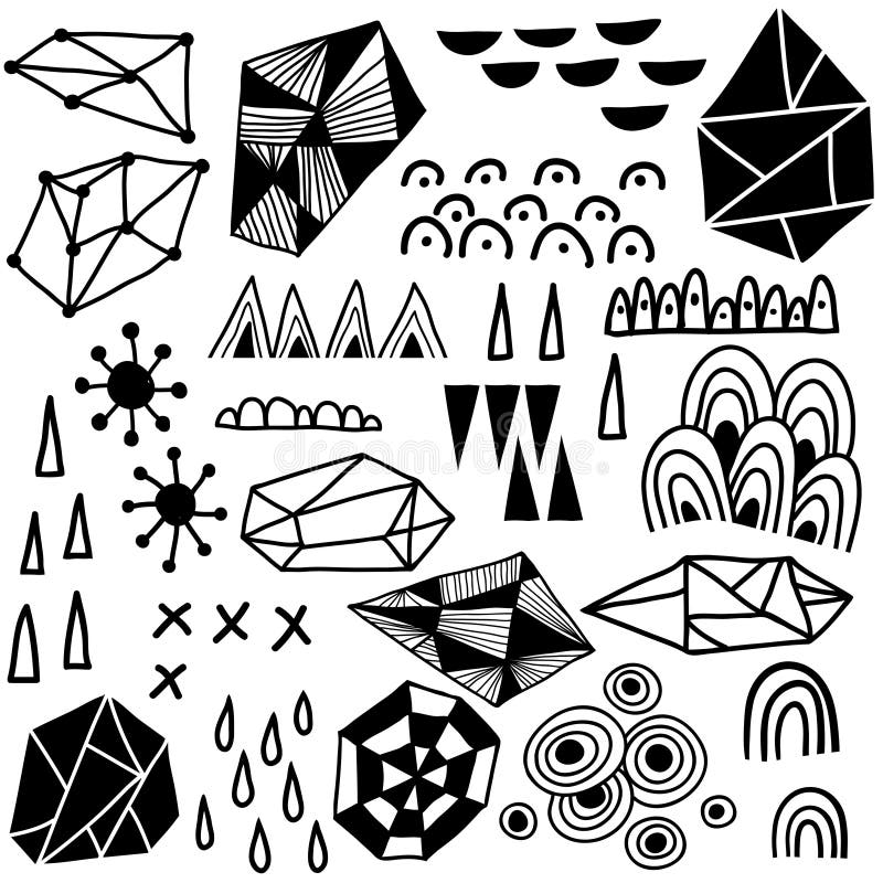 Vector Doodle Design Elements Stock Vector - Illustration of diamond ...