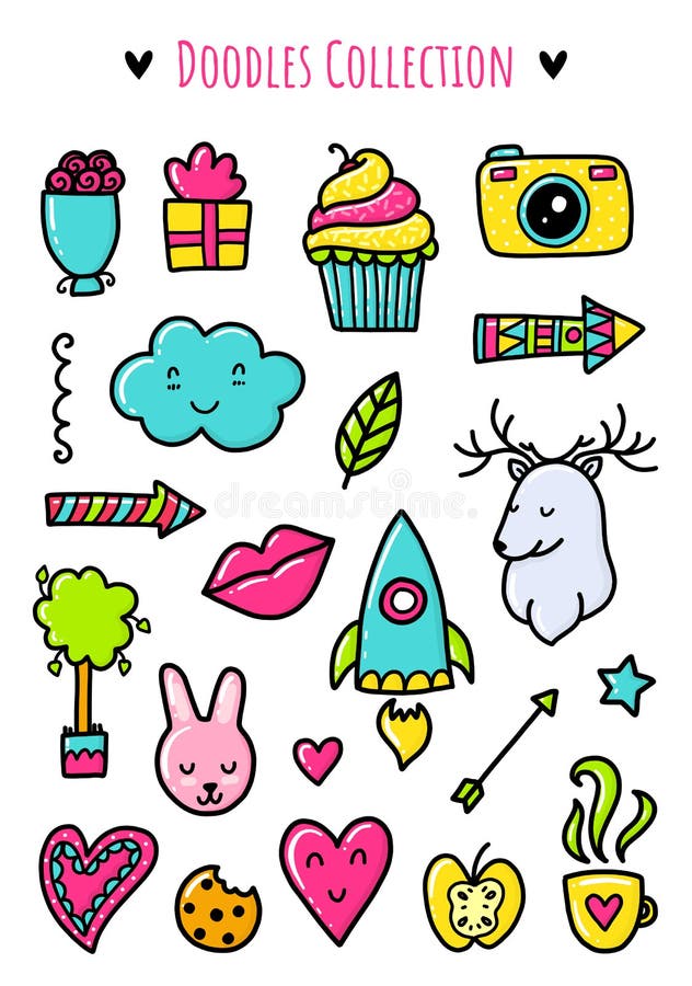 Vector doodle elements stock vector. Illustration of arrow - 117116983