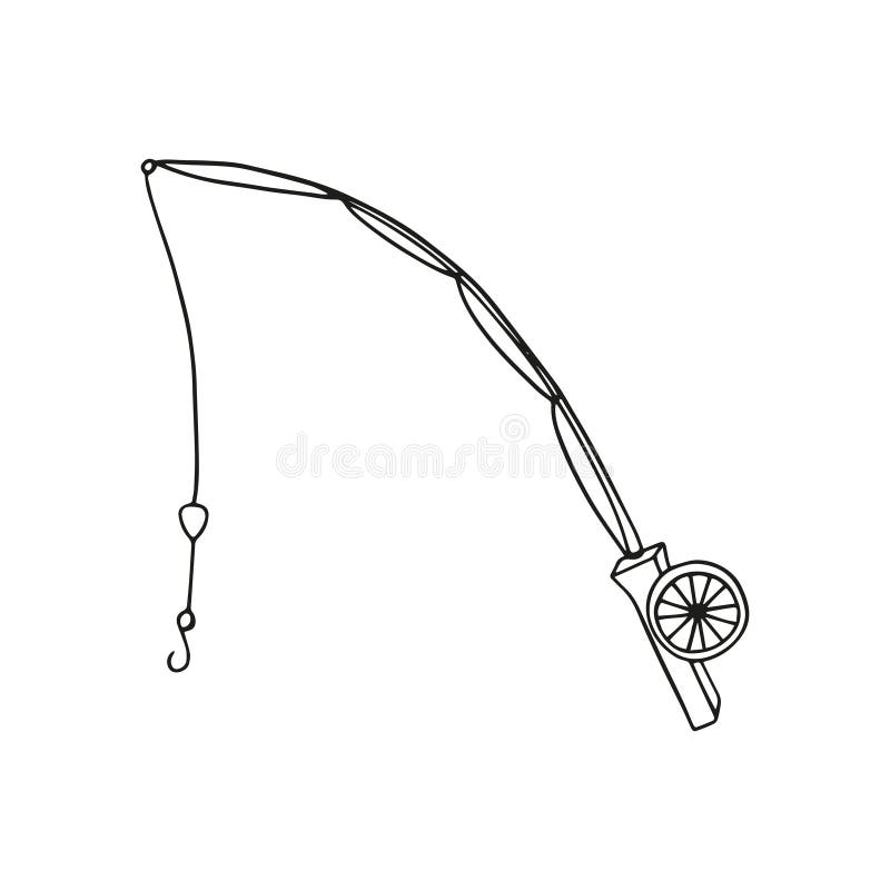 Simple Fishing Rod Drawing