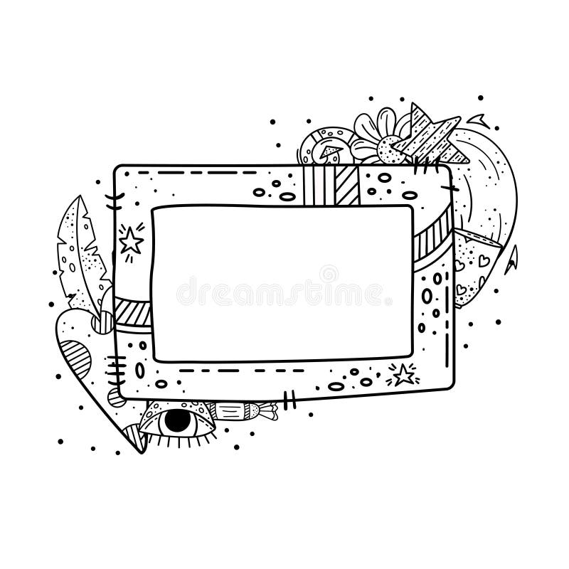 Vector Doodle Frame for Design. Creative Doodle Illustrations Stock ...